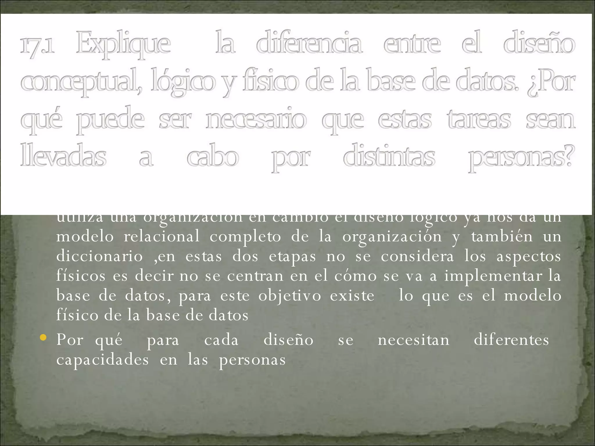 diseño fisico de base de datos | PPT
