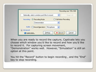 Screencasting with Captivate | PPT