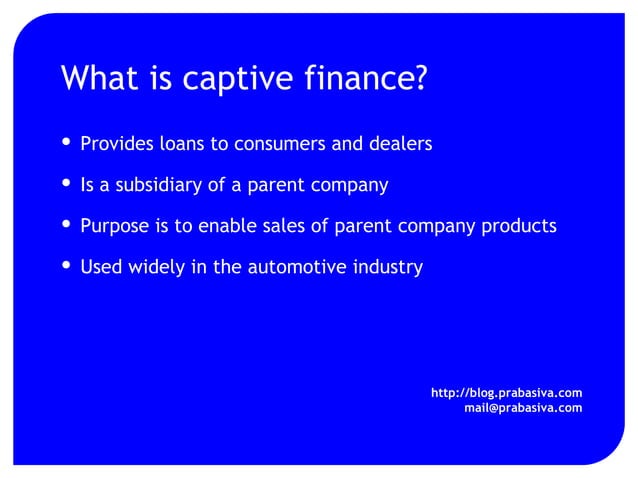 Captive Finance Model | PPT