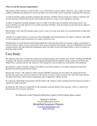 Captive Insurance Solutions | PDF | Life Insurance | Insurance