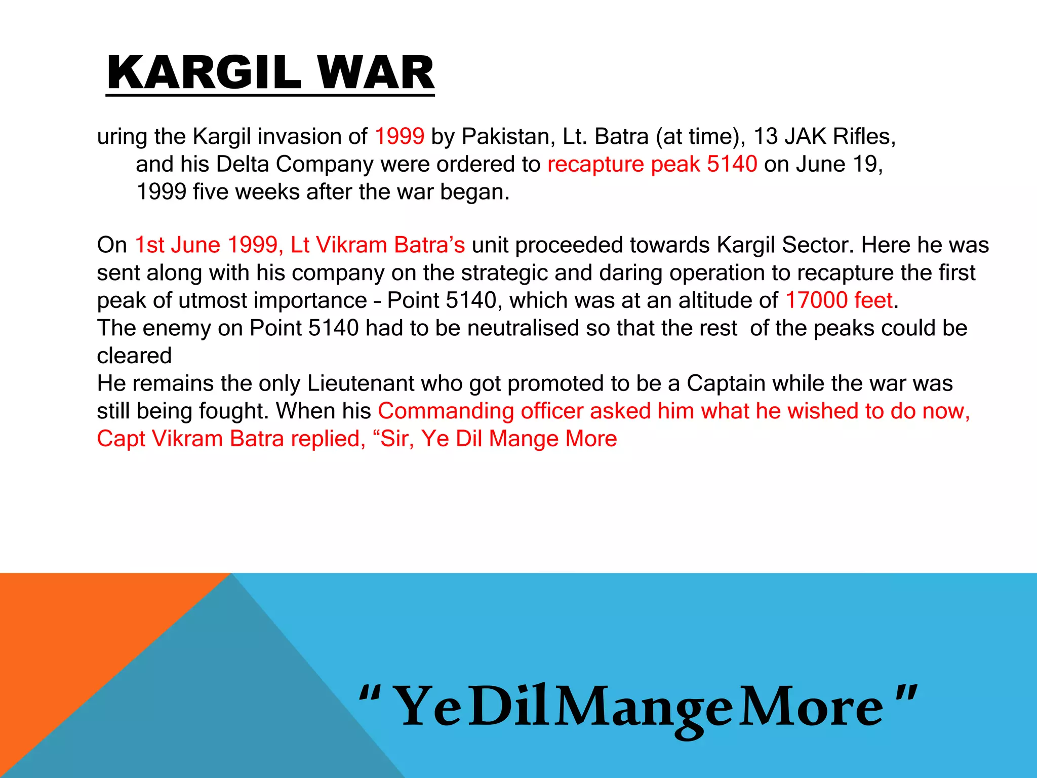 Captn vikram batra | PPTX