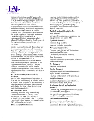 Captopril Tablets SmPC Taj Pharmaceuticals | PDF