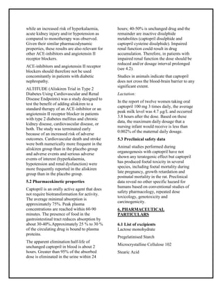 Captopril 25 mg tablets smpc taj pharmaceuticals | PDF