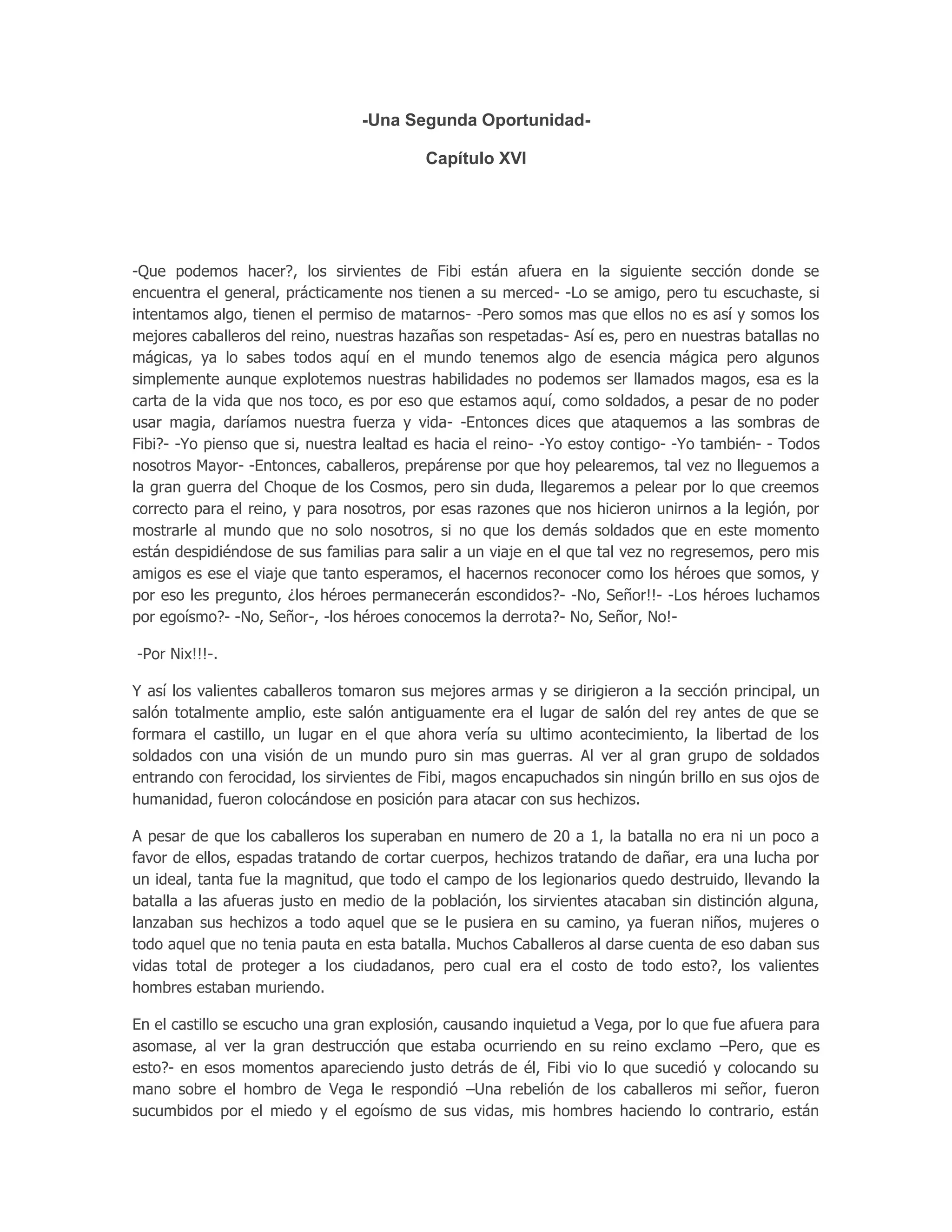 Capítulo XVI. Una Segunda Oportunidad | DOCX