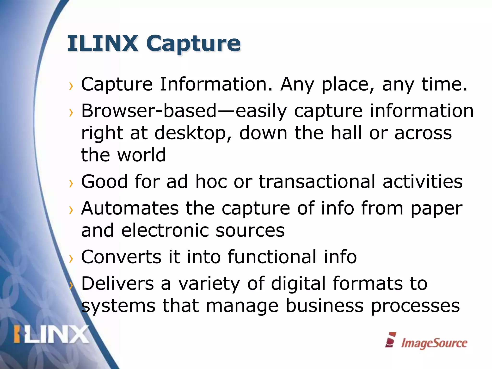 ILINX Capture Connect Share Part One | PPT