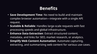 CaptureKit: The Ultimate Web Scraping API for Developers | PPTX