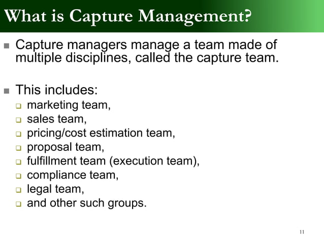 CAPTURE MANAGEMENT - The Art of Capturing Government Contracts.pdf ...