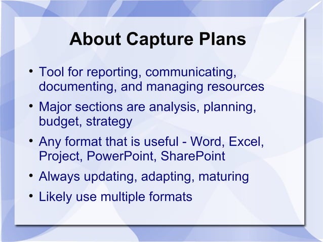 Capture Management Overview
