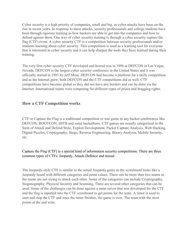 Capture the flag | PDF