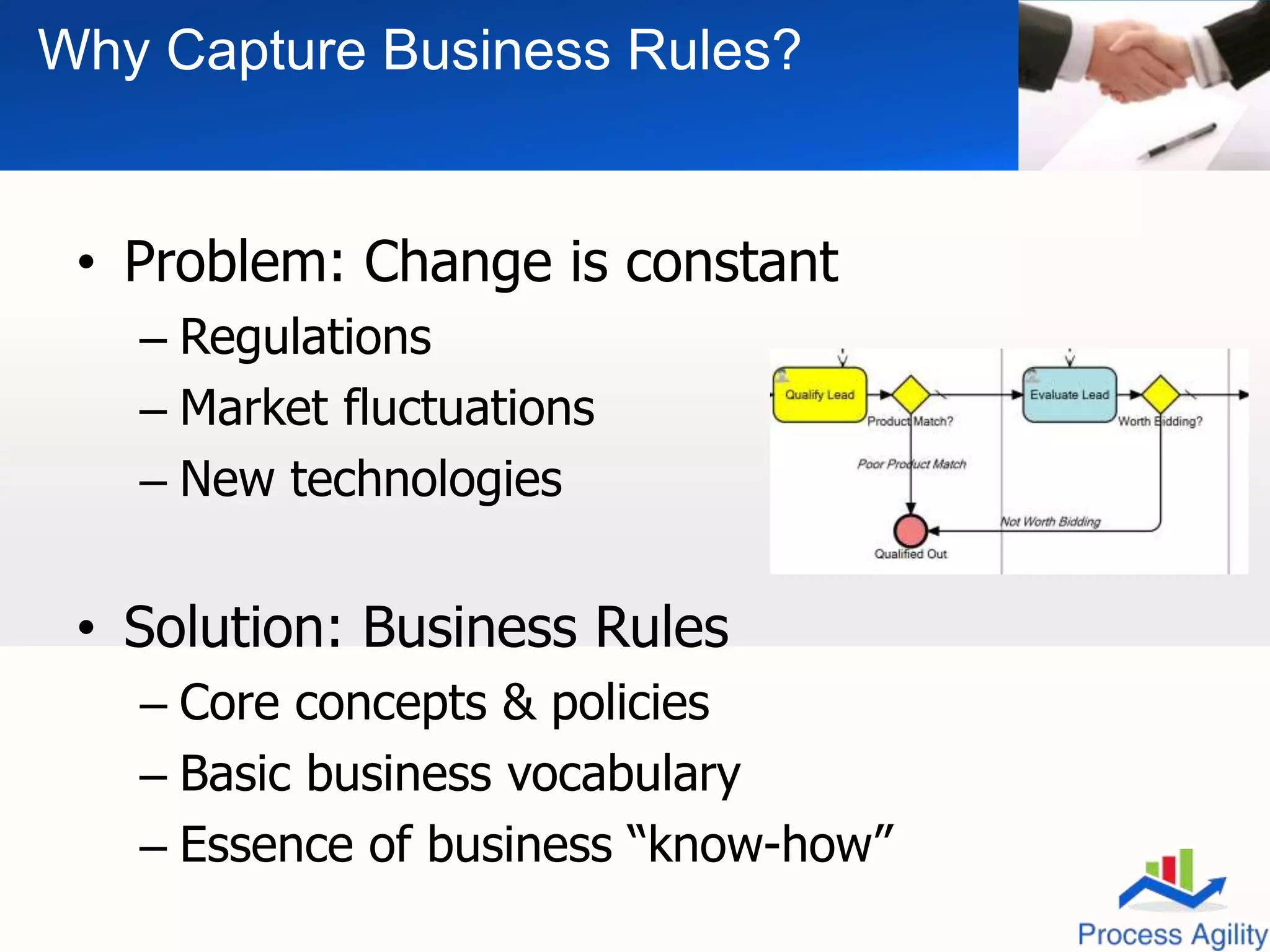 Capturing and documenting business processes and rules for agility | PPT