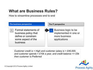 Capturing and documenting business processes and rules for agility | PPTX