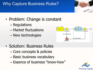 Capturing and documenting business processes and rules for agility | PPT