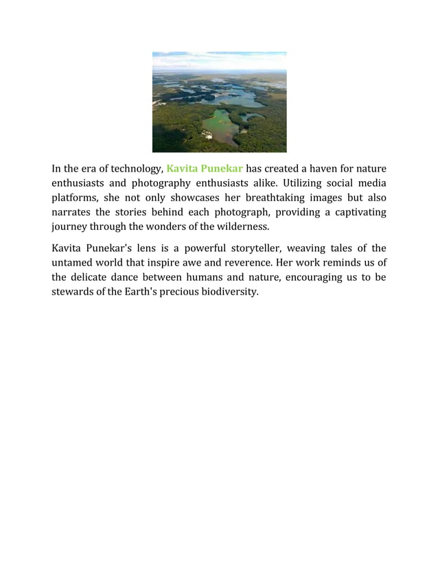 Capturing Nature's Symphony: The Visionary Lens of Kavita Punekar | PDF