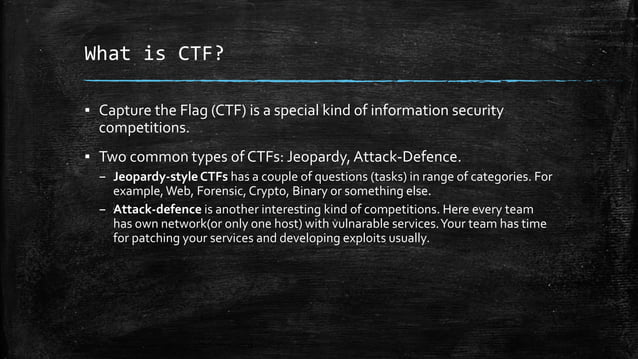 A Brief Intro to CTF Contests! | PPT
