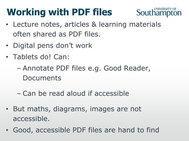 Capturing, writing and reading maths electronically | PPT