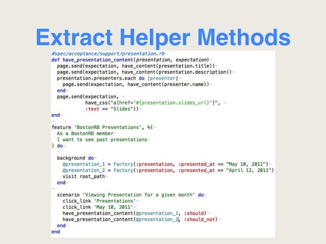 Capybara Rspec Lightweight Acceptance Testing Ppt