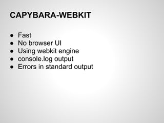 Capybara with Rspec | PPT