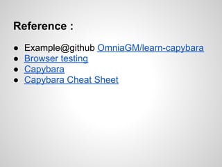 Capybara with Rspec | PPT