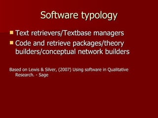 Computer Aided Qualitaitive Data Analysis Software | PPT