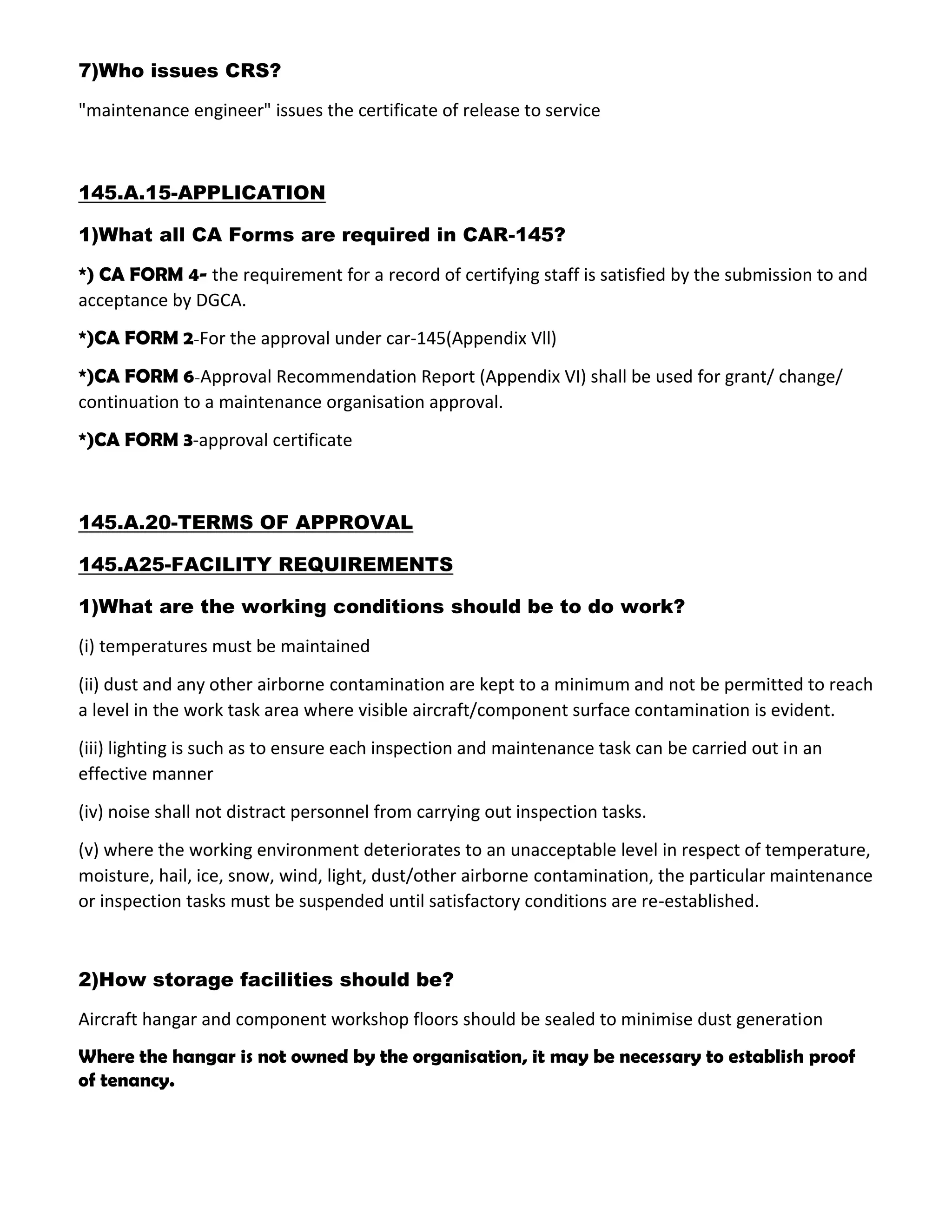 Car 145 NOTE | PDF