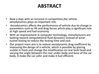 Dynopts_car aerodynamic analysis using ansys | PPTX