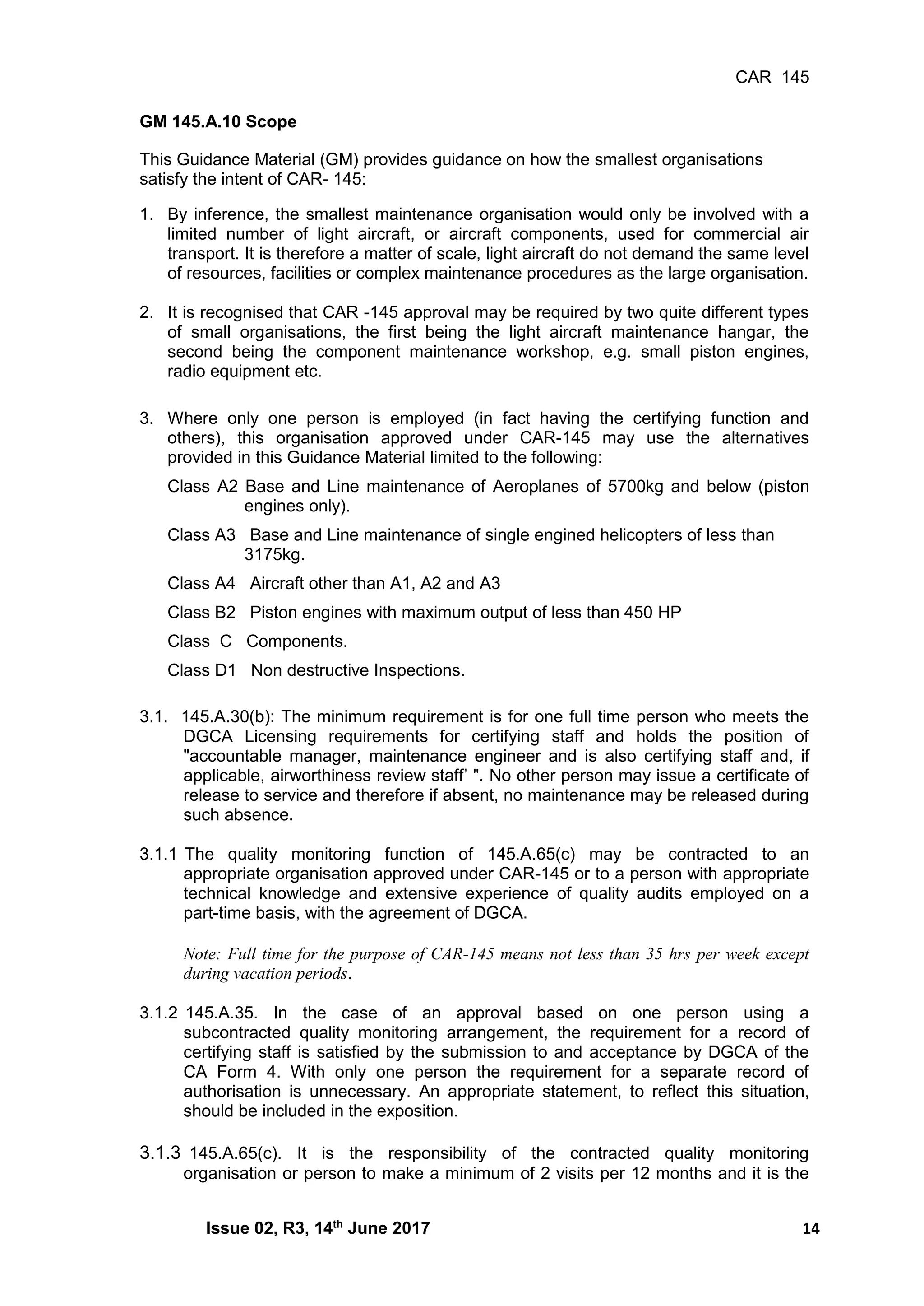 Car 145 issue 2, rev. 3 170614 | PDF