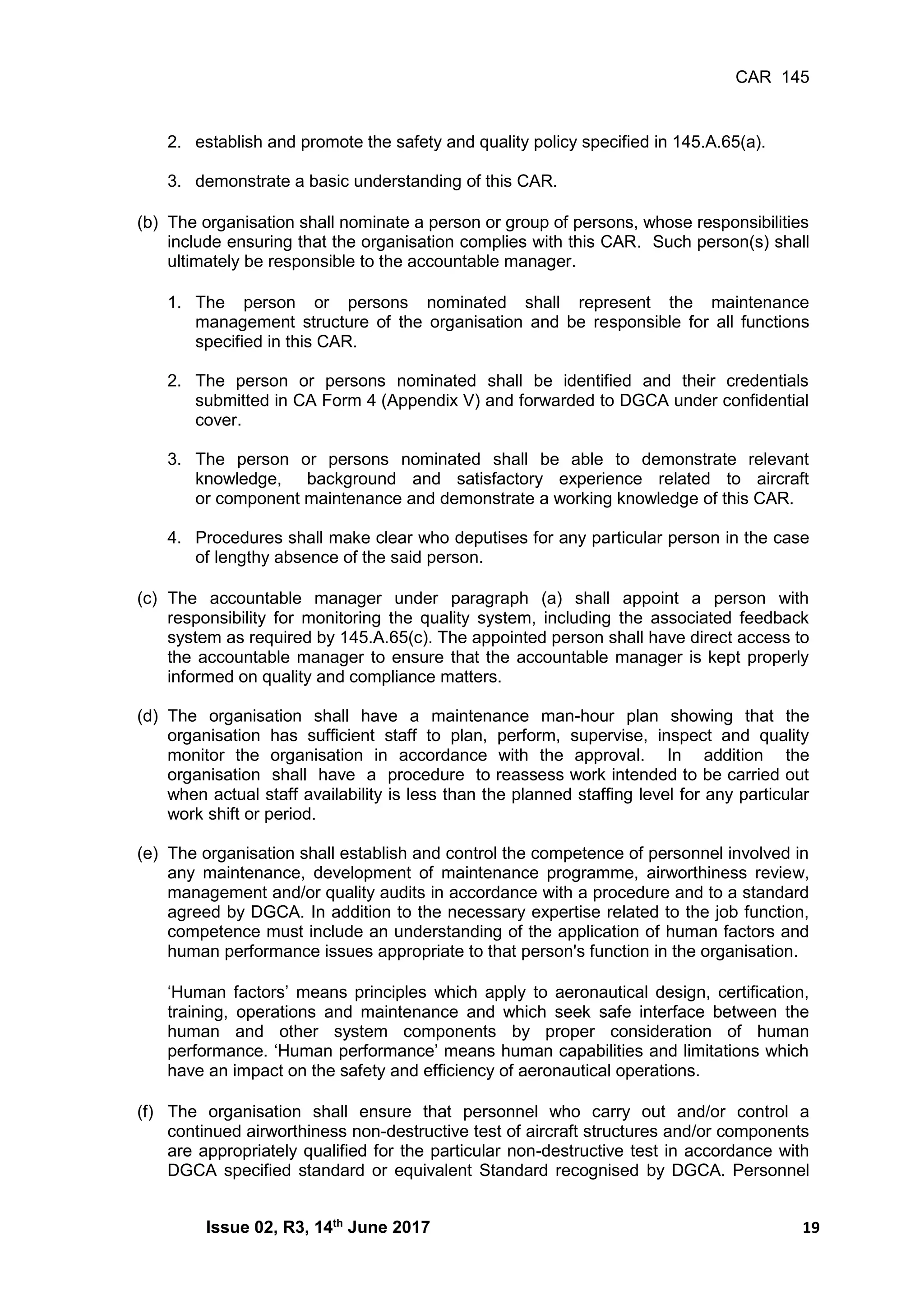 Car 145 issue 2, rev. 3 170614 | PDF