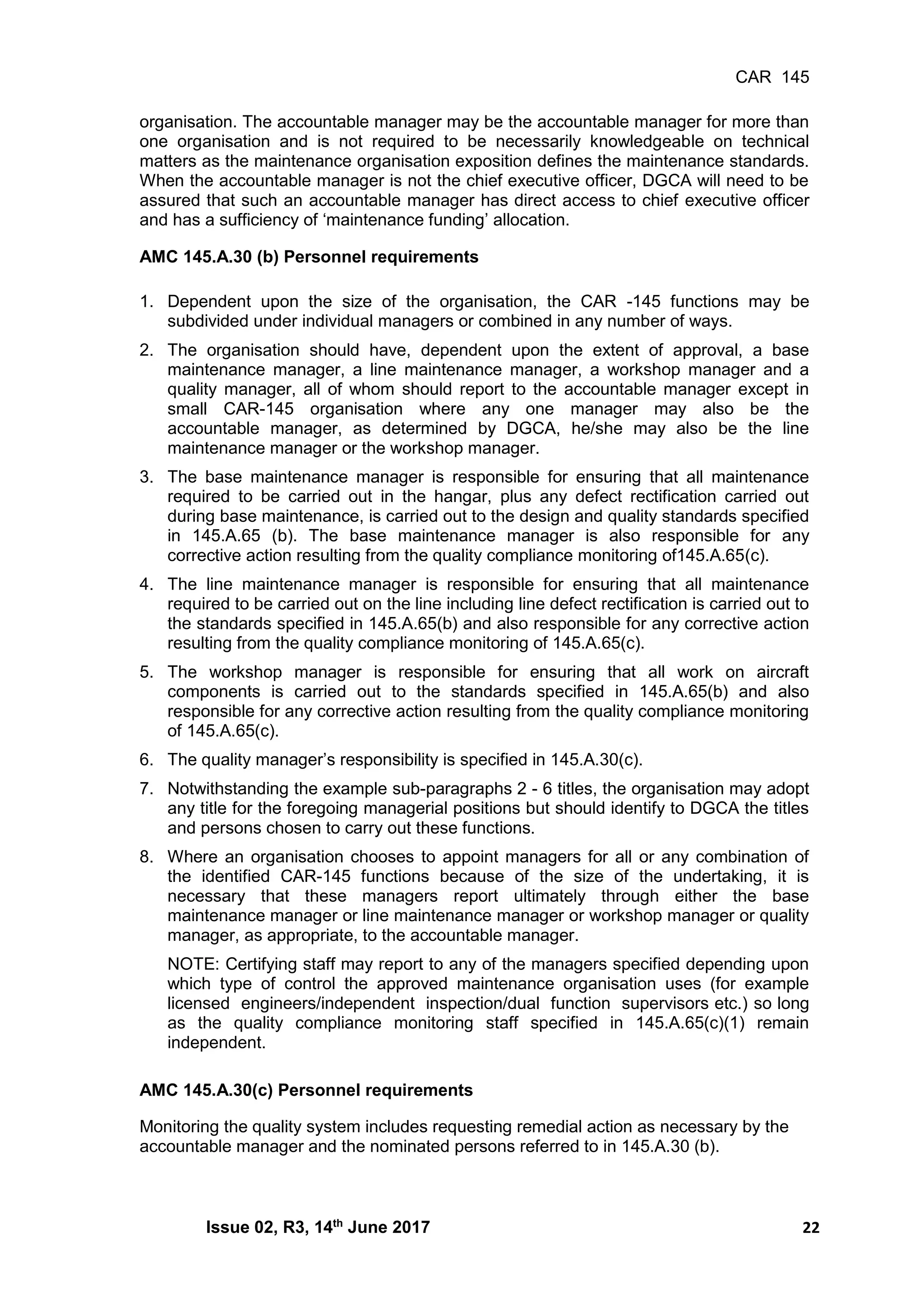 Car 145 issue 2, rev. 3 170614 | PDF