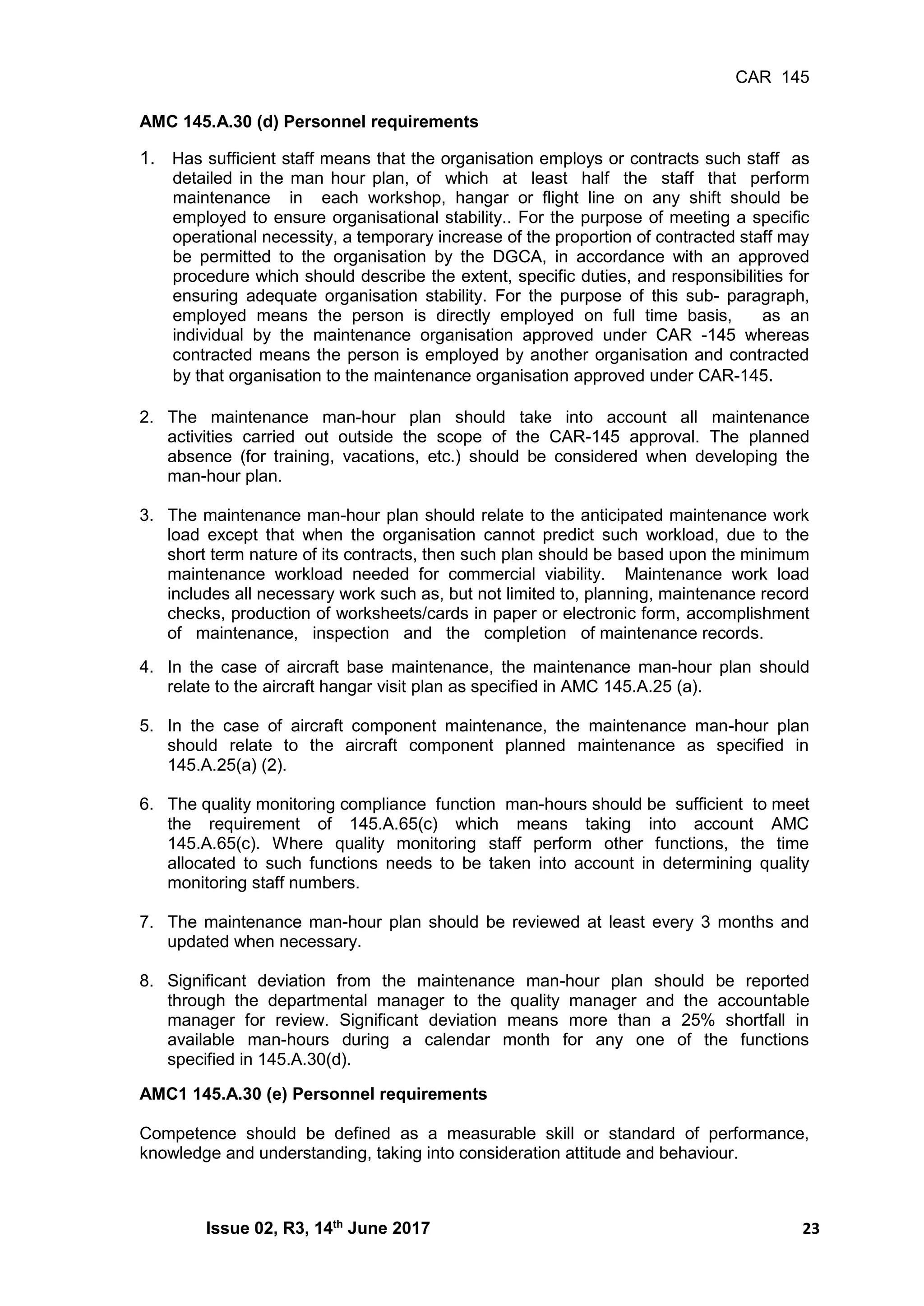 Car 145 issue 2, rev. 3 170614 | PDF