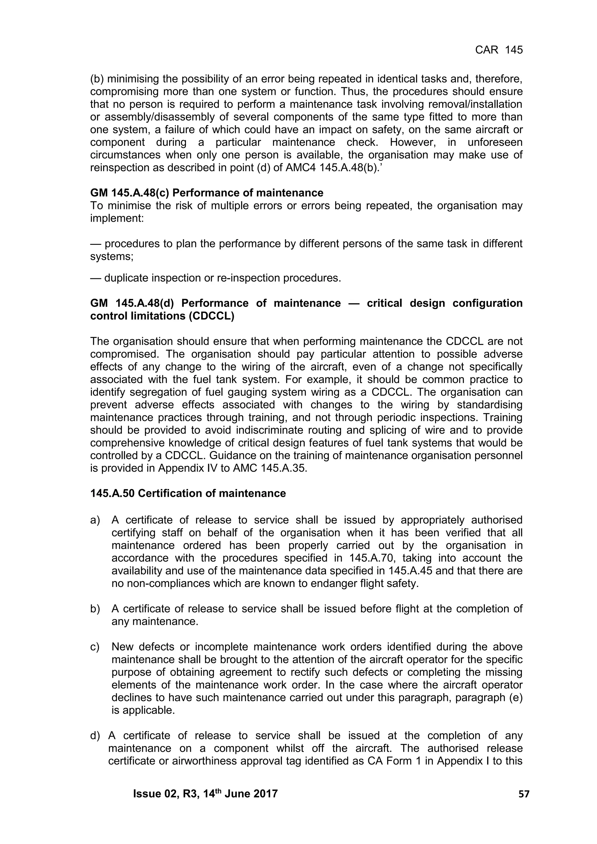 Car 145 issue 2, rev. 3 170614 | PDF