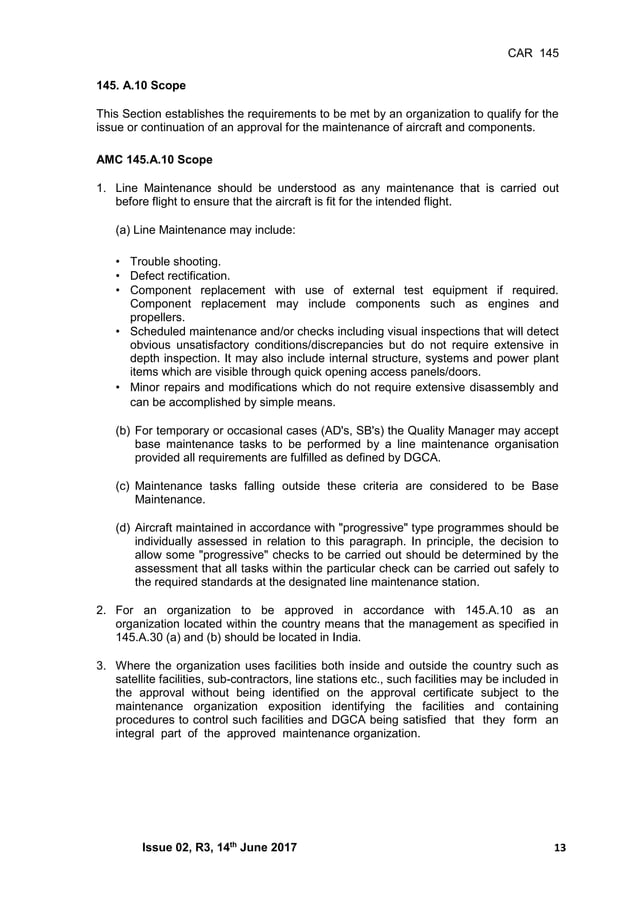 Car 145 issue 2, rev. 3 170614 | PDF | Air Travel | Travel Type