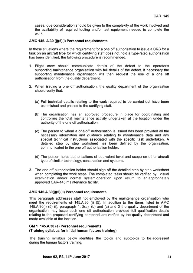 Car 145 issue 2, rev. 3 170614 | PDF | Air Travel | Travel Type