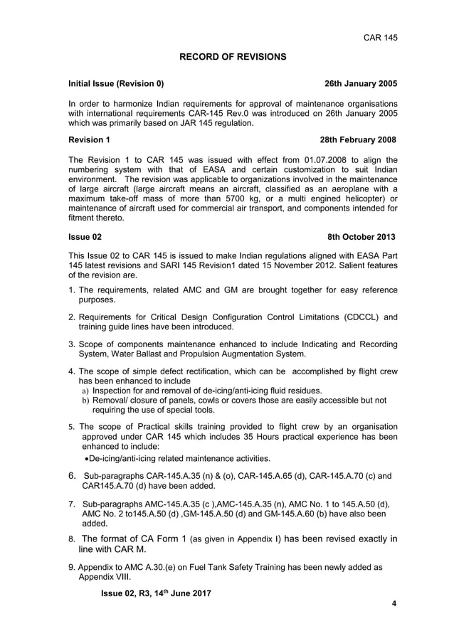 Car 145 issue 2, rev. 3 170614 | PDF | Air Travel | Travel Type