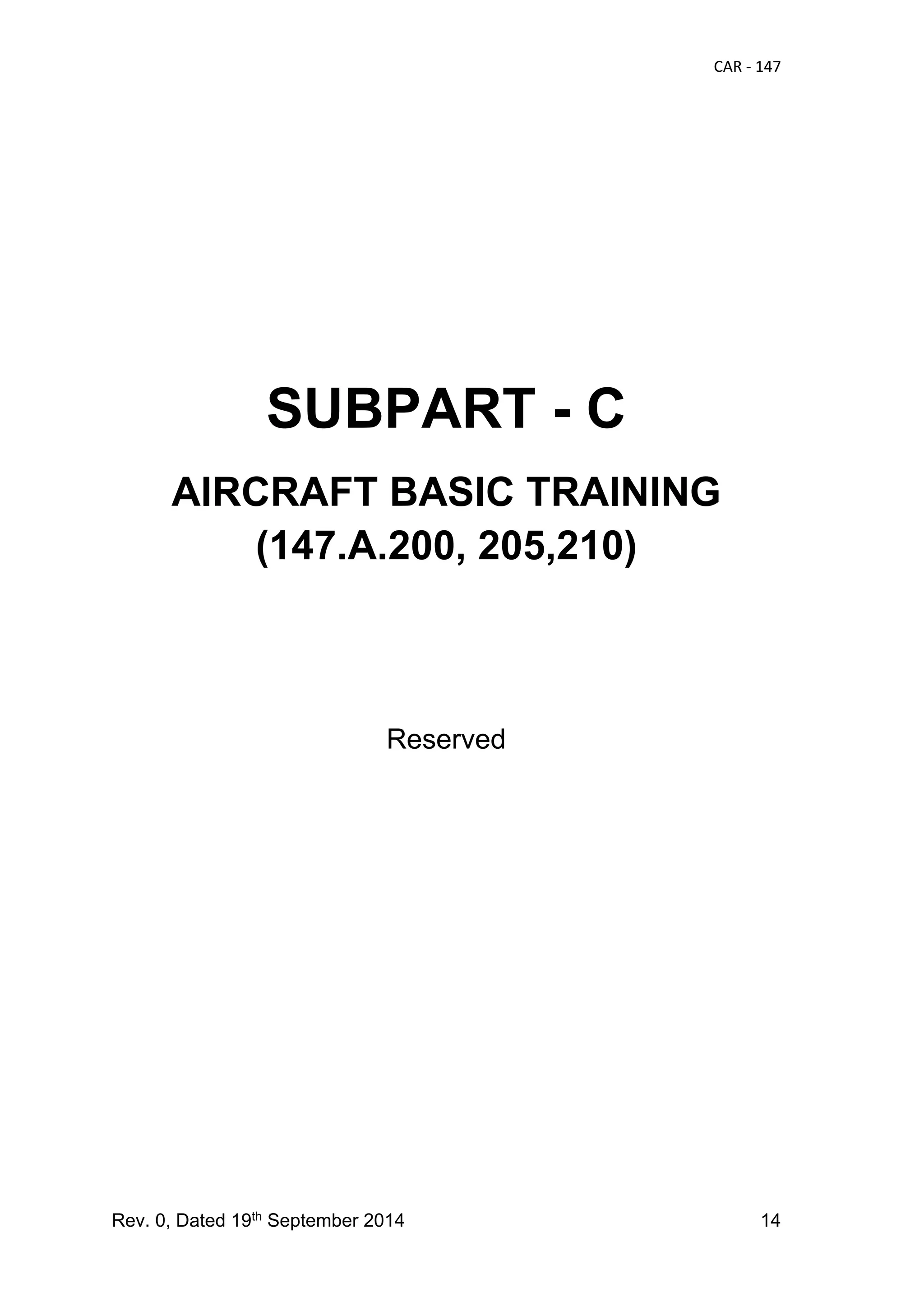 Car 147 MTO Type Training | PDF