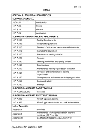Car 147 MTO Type Training | PDF