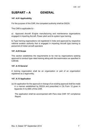 Car 147 MTO Type Training | PDF