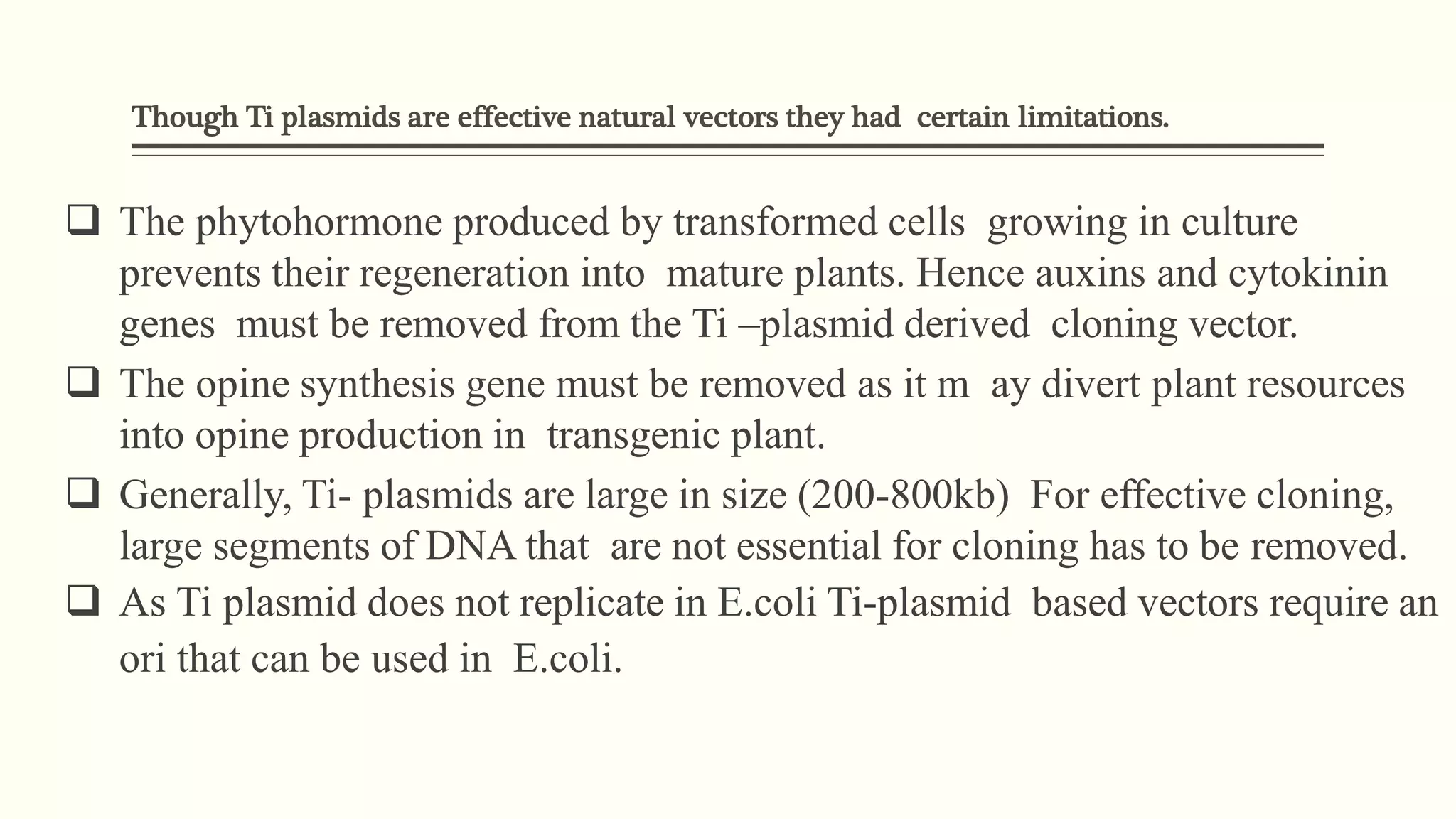 Vectors Used for Gene Cloning in Plants | PPTX