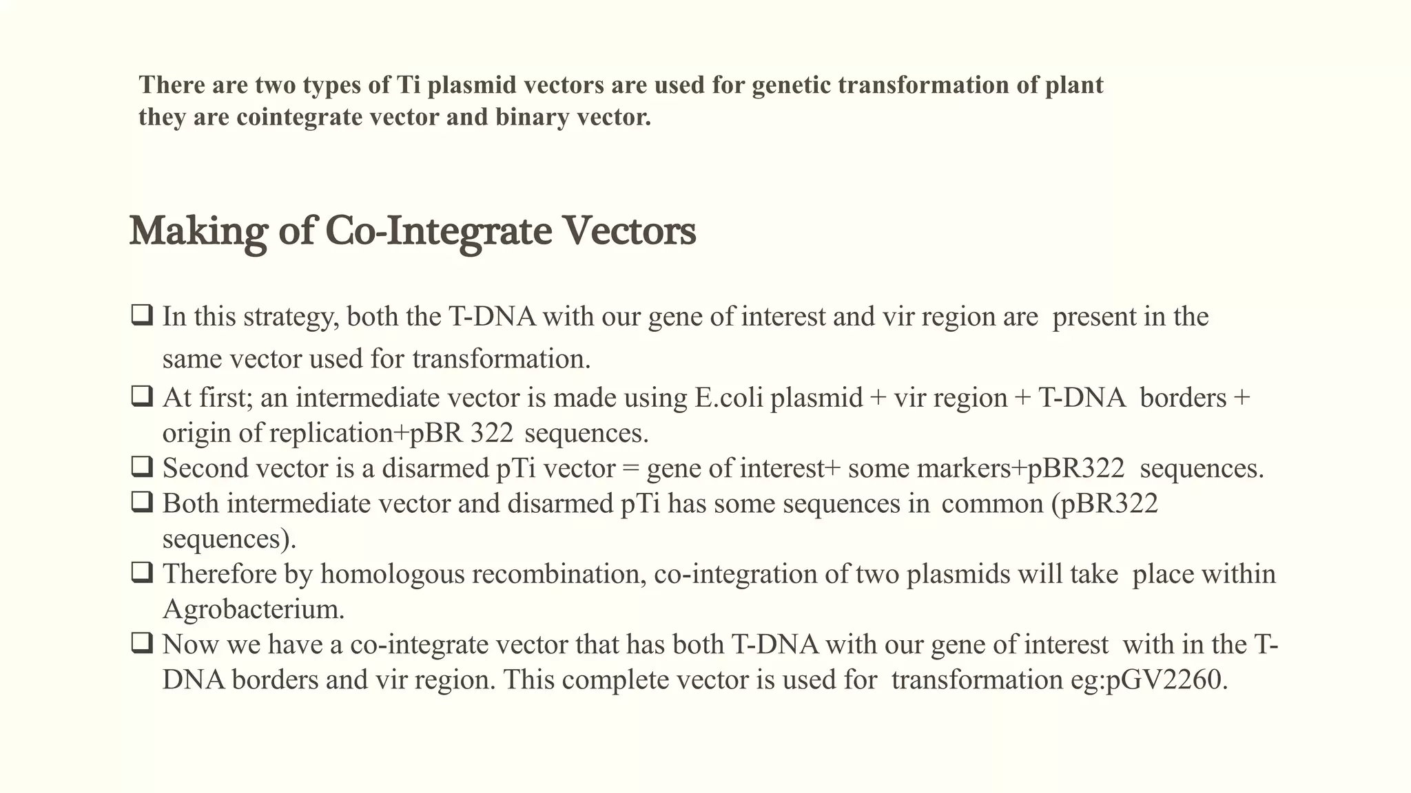 Vectors Used for Gene Cloning in Plants | PPTX