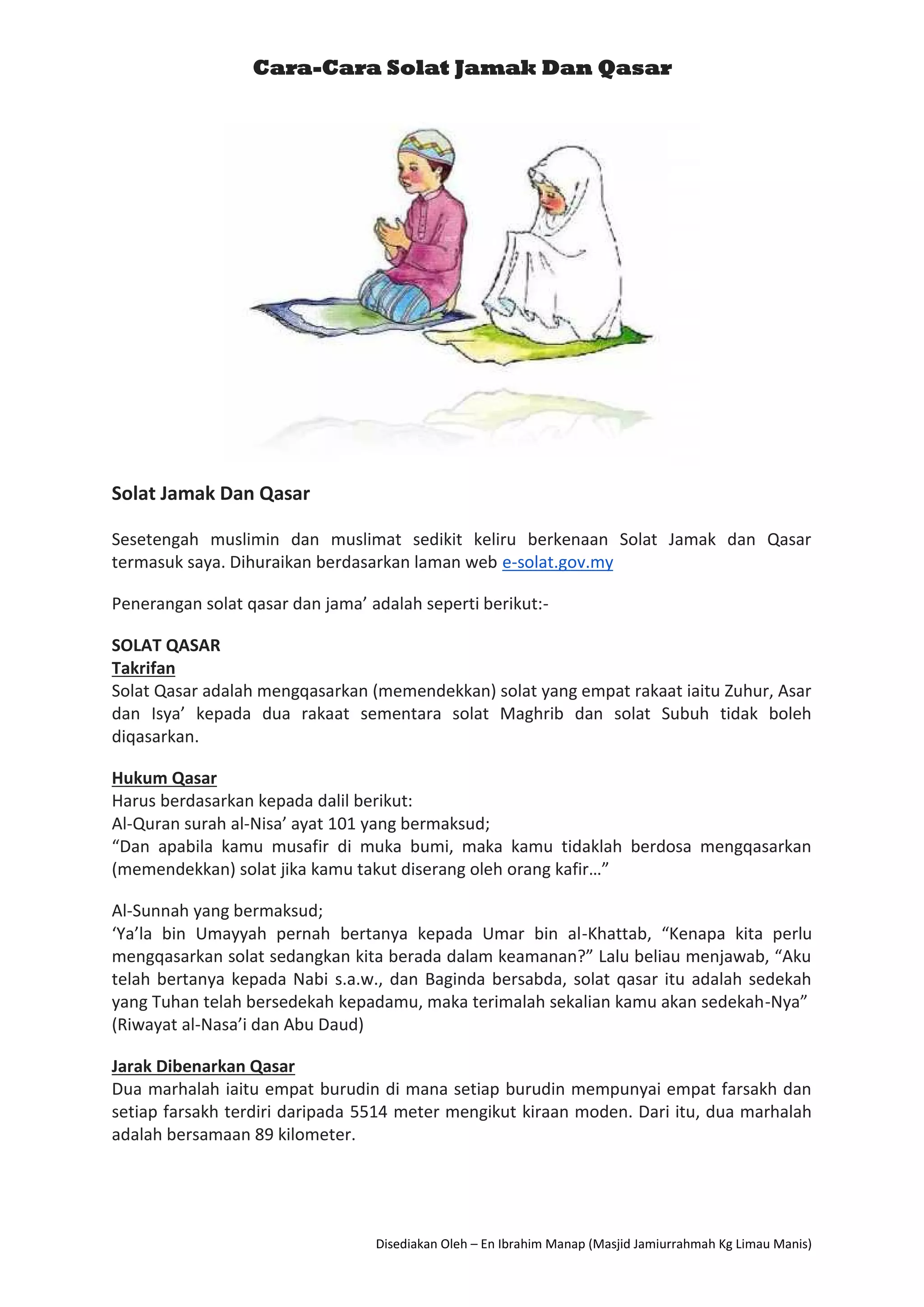 Cara cara solat jamak dan qasar | PDF