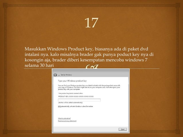 Cara instalasi-windows-7 | PPT