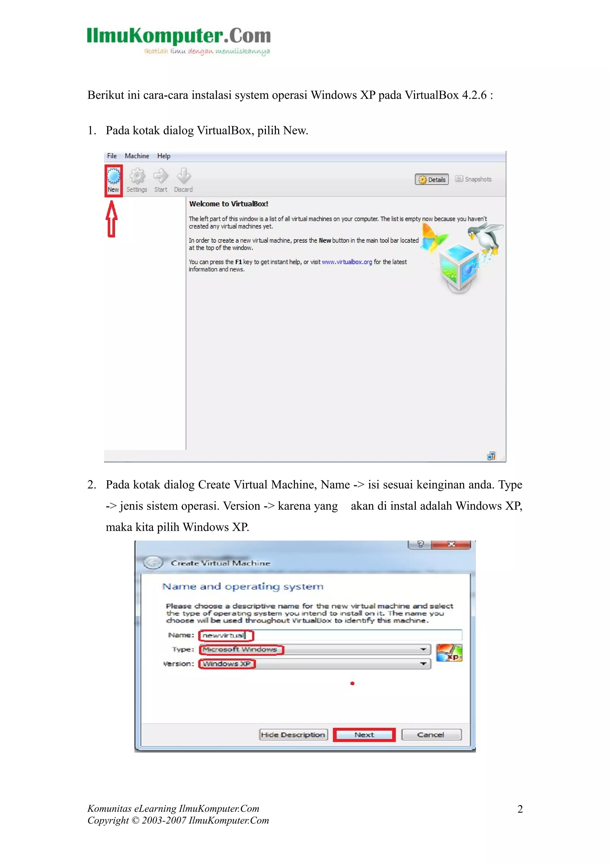 Cara instalasi-windows-xp-pada-vbox | PDF