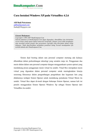Cara instalasi-windows-xp-pada-vbox | PDF