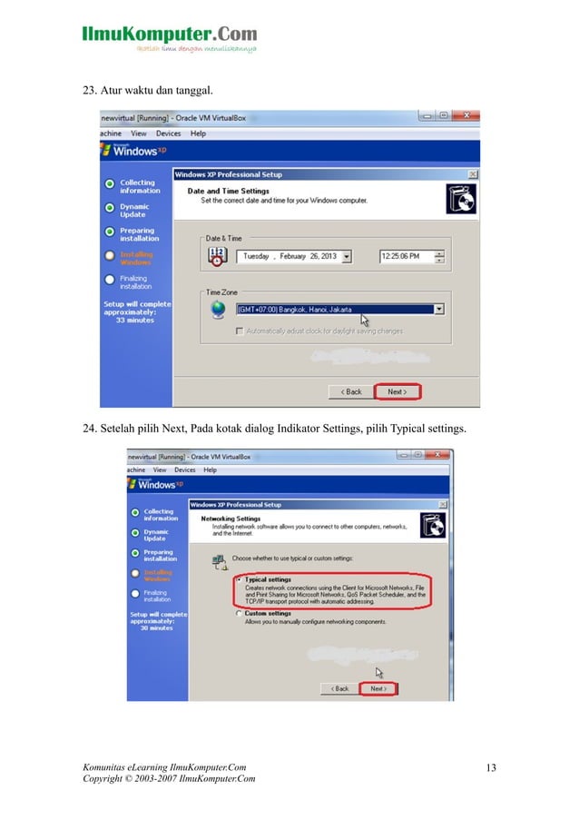 Cara instalasi-windows-xp-pada-vbox | PDF