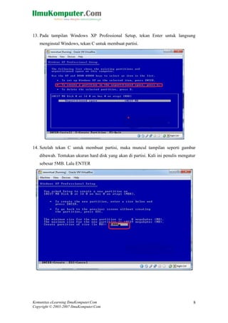 Cara instalasi-windows-xp-pada-vbox | PDF
