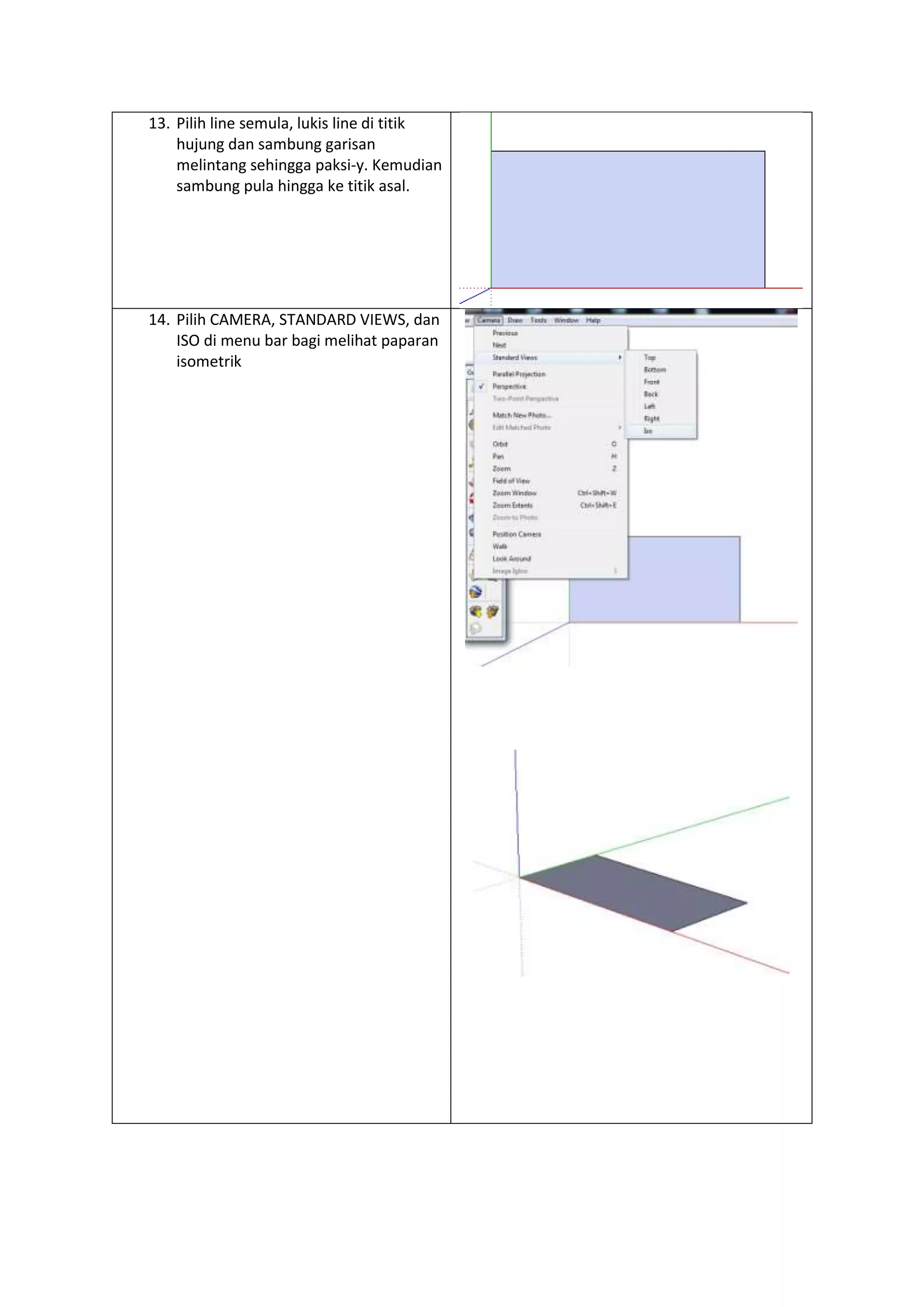 Cara menggunakan-sketch-8-lukis-kuib-segiempat-tepat-draw-line-push | PDF