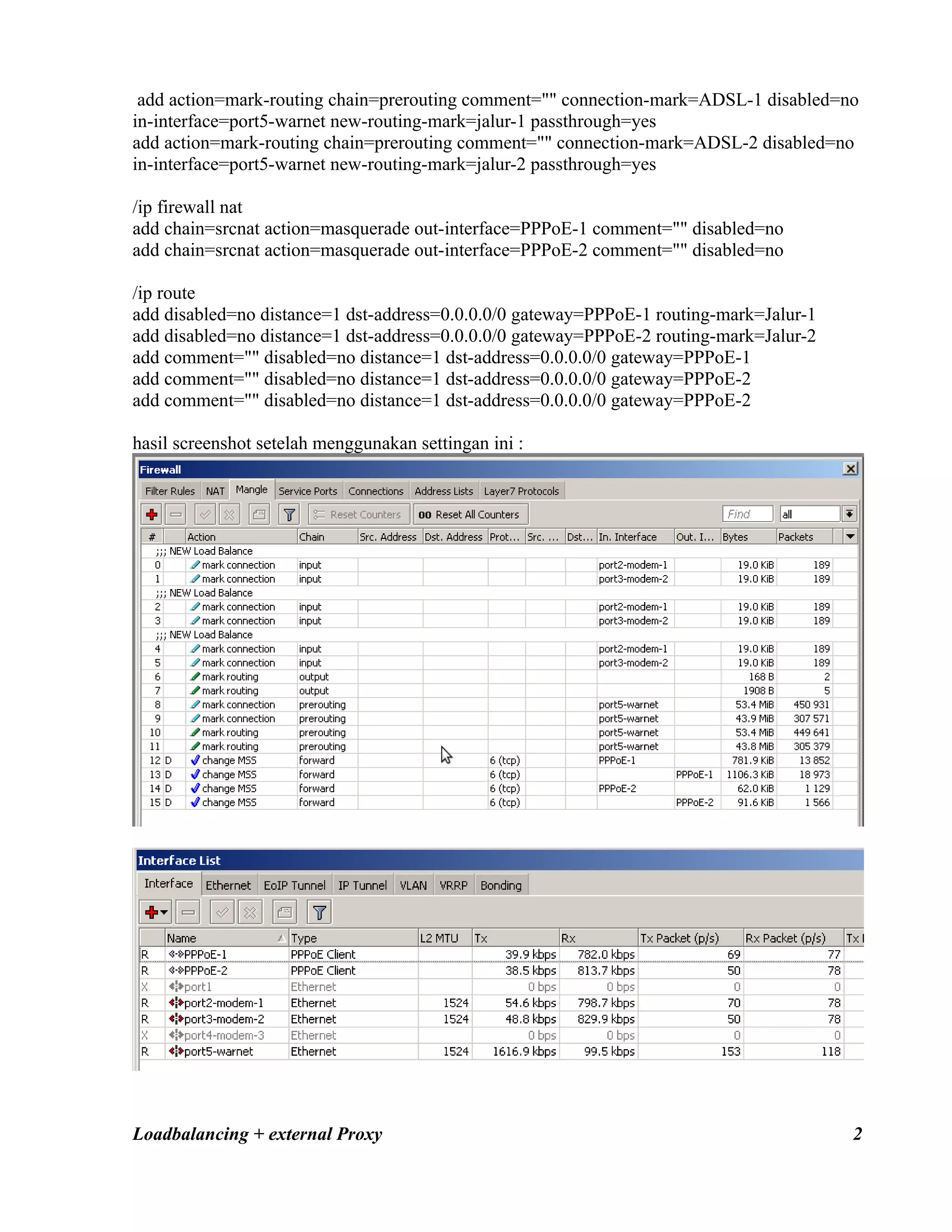 Load balancing mikrotik | PDF