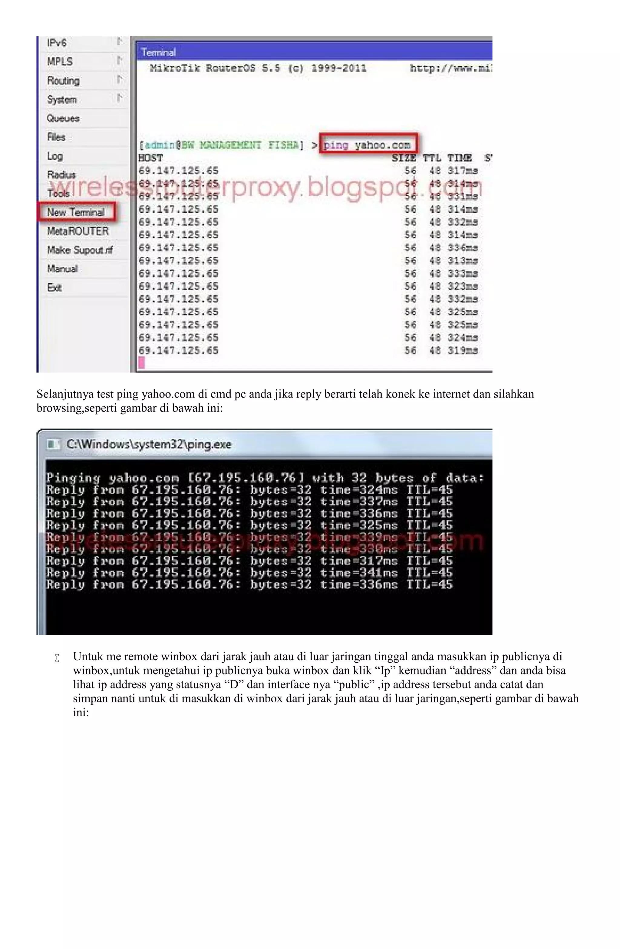 Cara setting-mikrotik-pp po-e-supaya-bisa-di-remote-dari-jarak-jauh-atau-di-luar-jaringan | PDF