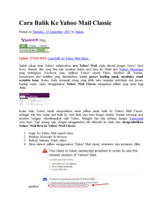 Cara balik ke yahoo mail | PDF