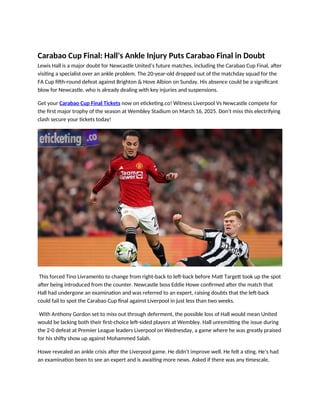 Carabao Cup Final Hall's Ankle Injury Puts Carabao Final in Doubt.docx