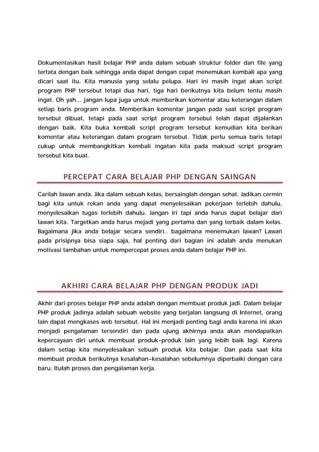 Cara Belajar PHP | PDF